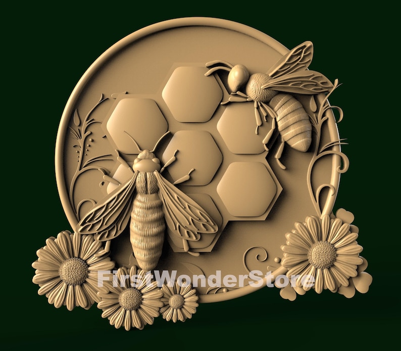 Bees 3D STL Models: CNC Router Carving, 3D Printer Files (4 Pcs) - Etsy