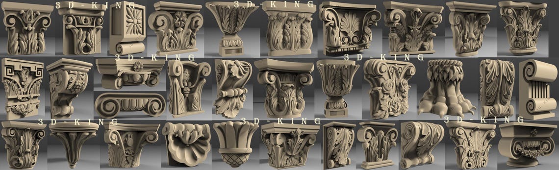 185 Pcs 3D STL Models: Consoles, Supports, Corbels for Interior ...