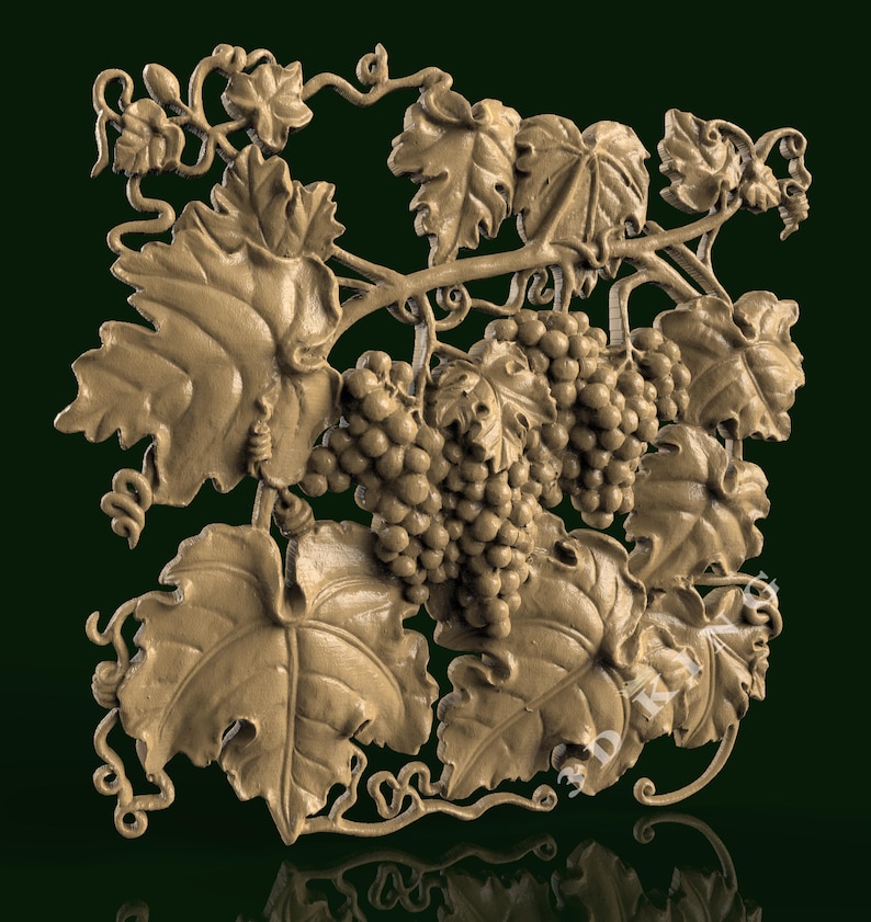 Grape 3D STL Model Setflat Backside CNC Router Carving Designs (17 Pcs ...