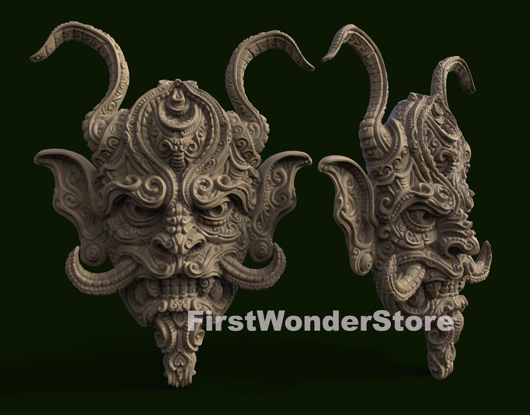 3D STL Model of Devil's or Crap Evil Mask for CNC Router, Engraver ...