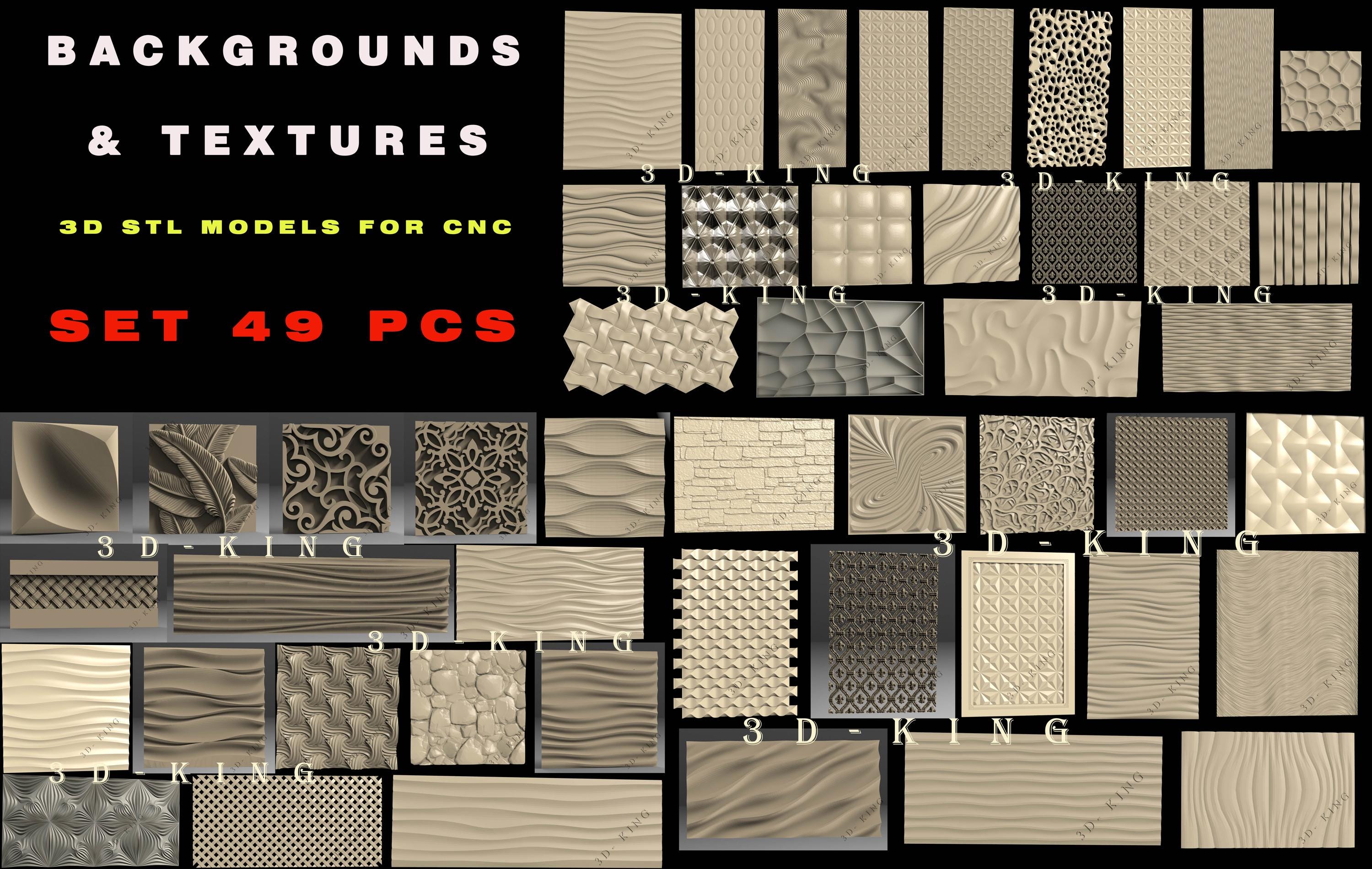 3D Backgrounds & Textures: 49 STL Models for CNC Router - Etsy