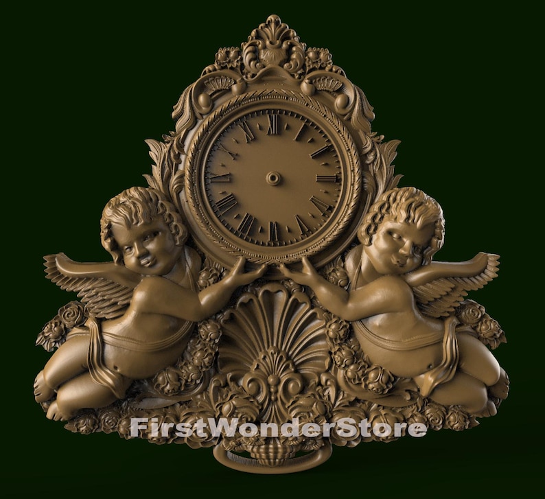 7 Pcs 3D STL Models of Angel & Cupid Clocks Theme for CNC Router ...