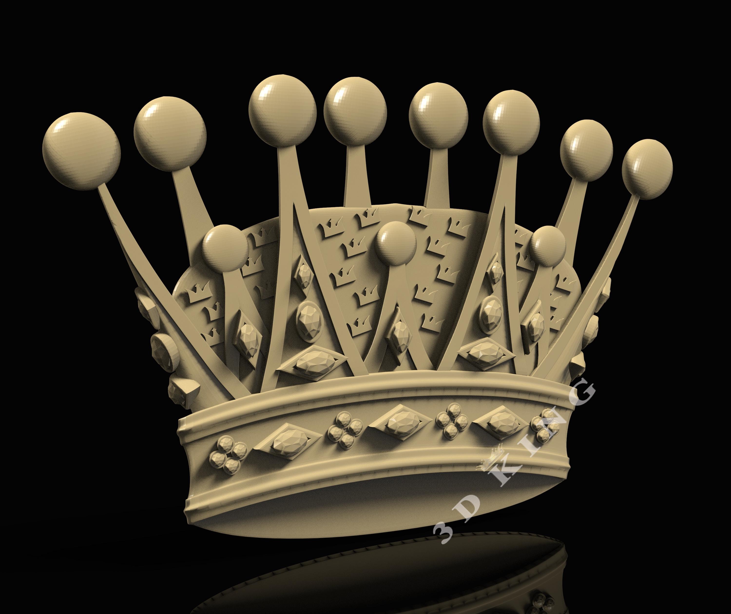 6 Pcs 3D STL Models of Crown Coronal Decorations Theme for CNC Router ...