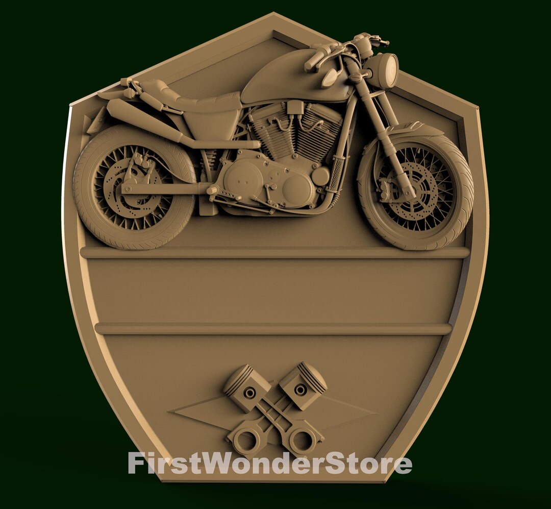 3D STL Model of the Biker Sign Symbol Panel for CNC Router Engraver ...