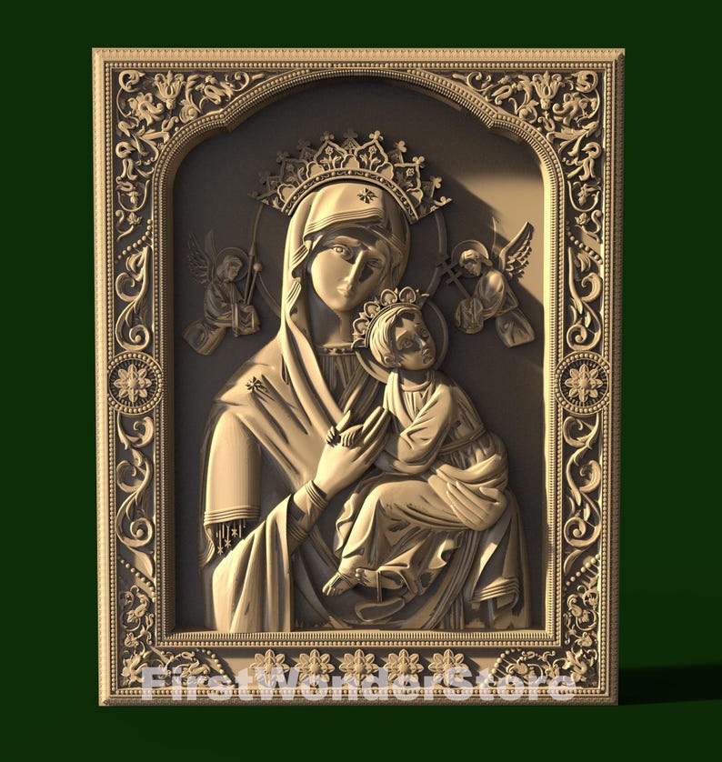 3D STL Model of Orthodox Saint Maria and Jesus 2 for CNC Router, Engraver, Carving, Machine, 3D ...