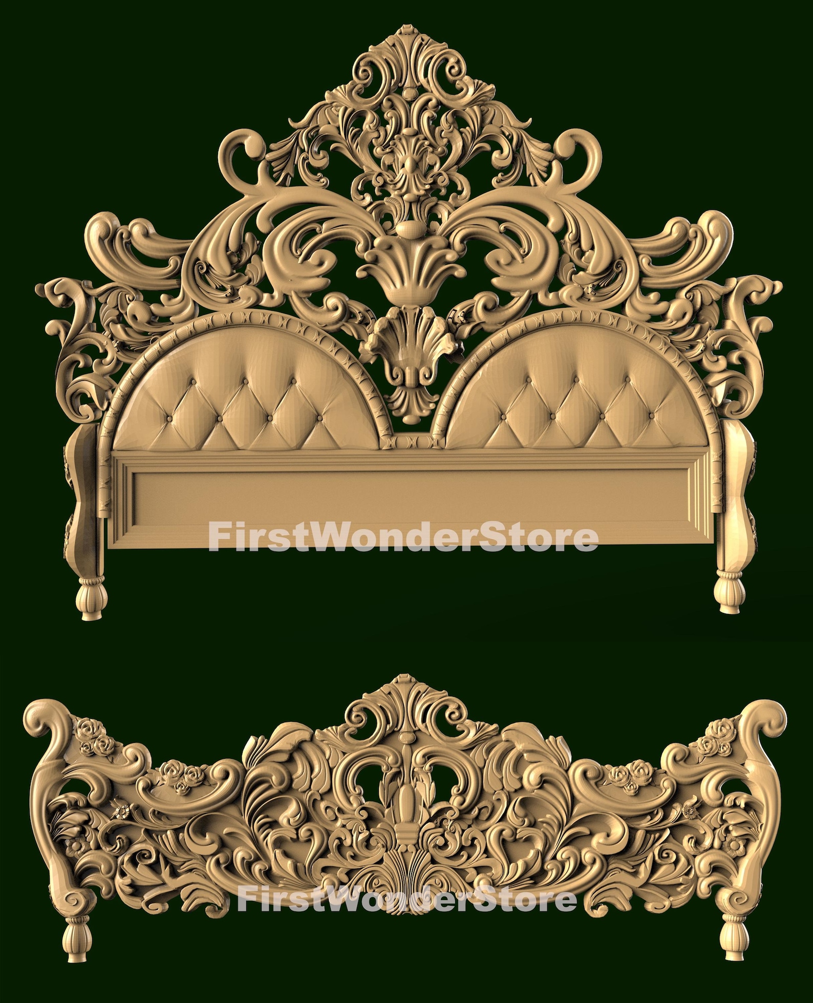 3D Bed Headboard & Legboard STL Models for CNC Router (27 Pcs) - Etsy