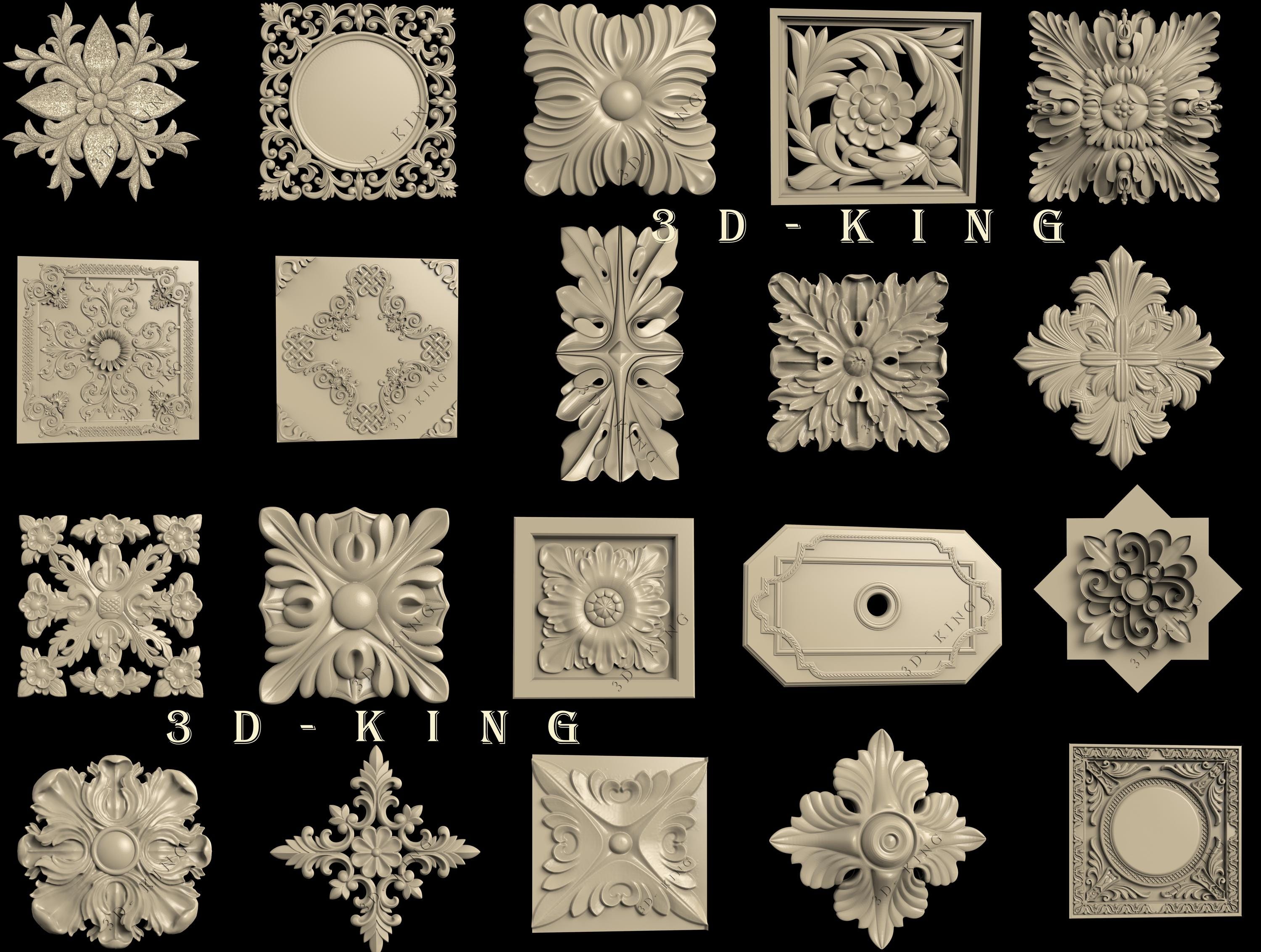 130+ Square Rosettes 3D STL Models for CNC Router (digital Download) - Etsy