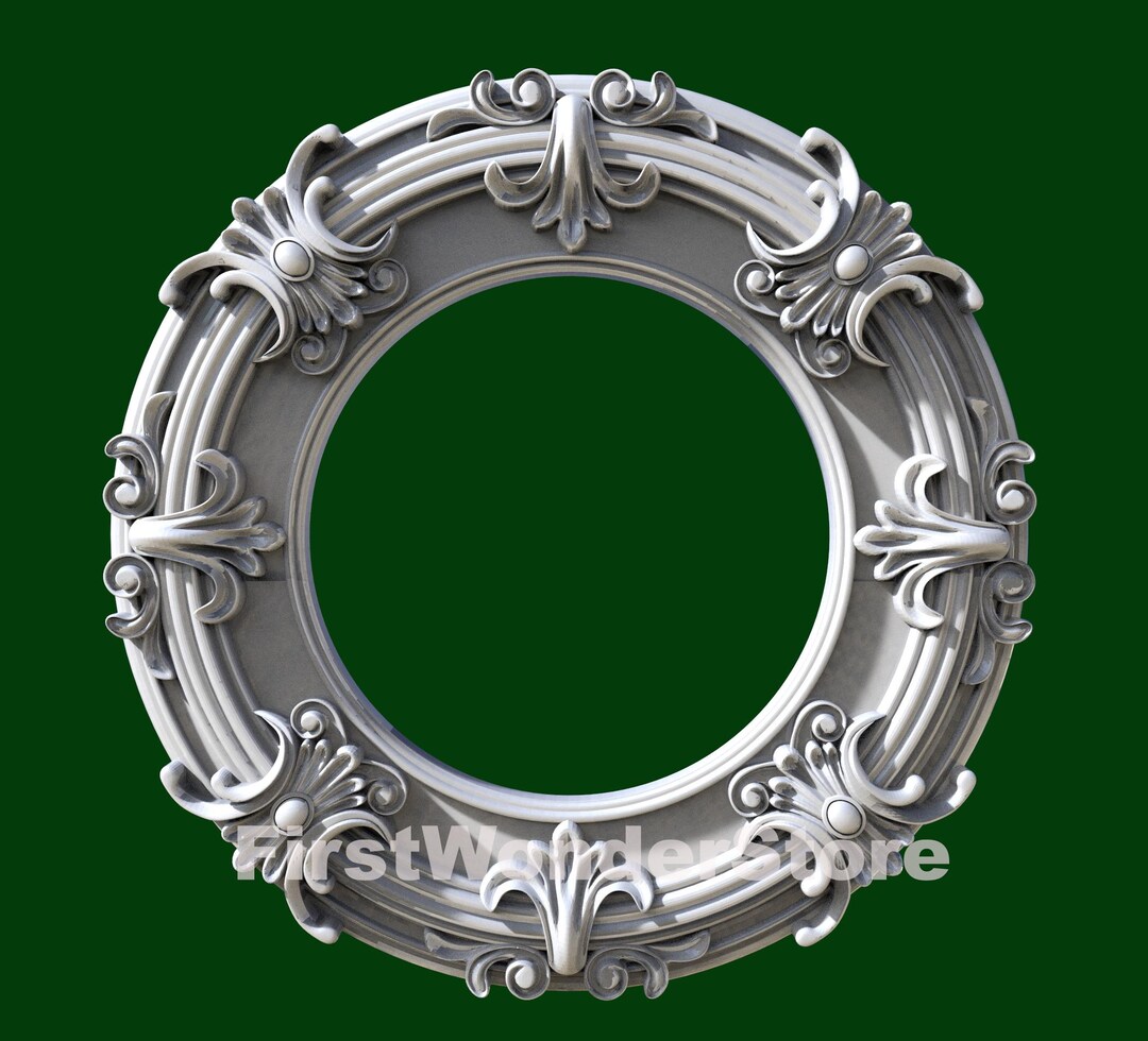 3D STL Model Circle Frame Classic Pattern 7 for CNC Router Engraver ...