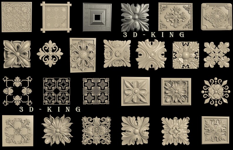 130+ Square Rosettes 3D STL Models for CNC Router (digital Download) - Etsy