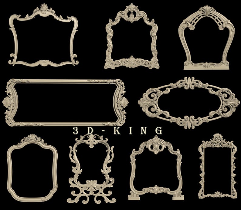 130 Pcs 3D STL Models of Original Frames & Borders for CNC Router ...