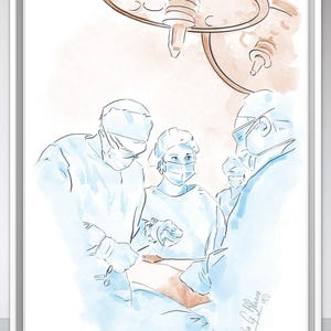 Medical Decor Digital Surgery Art Print Anatomical Illustration Doctor ...