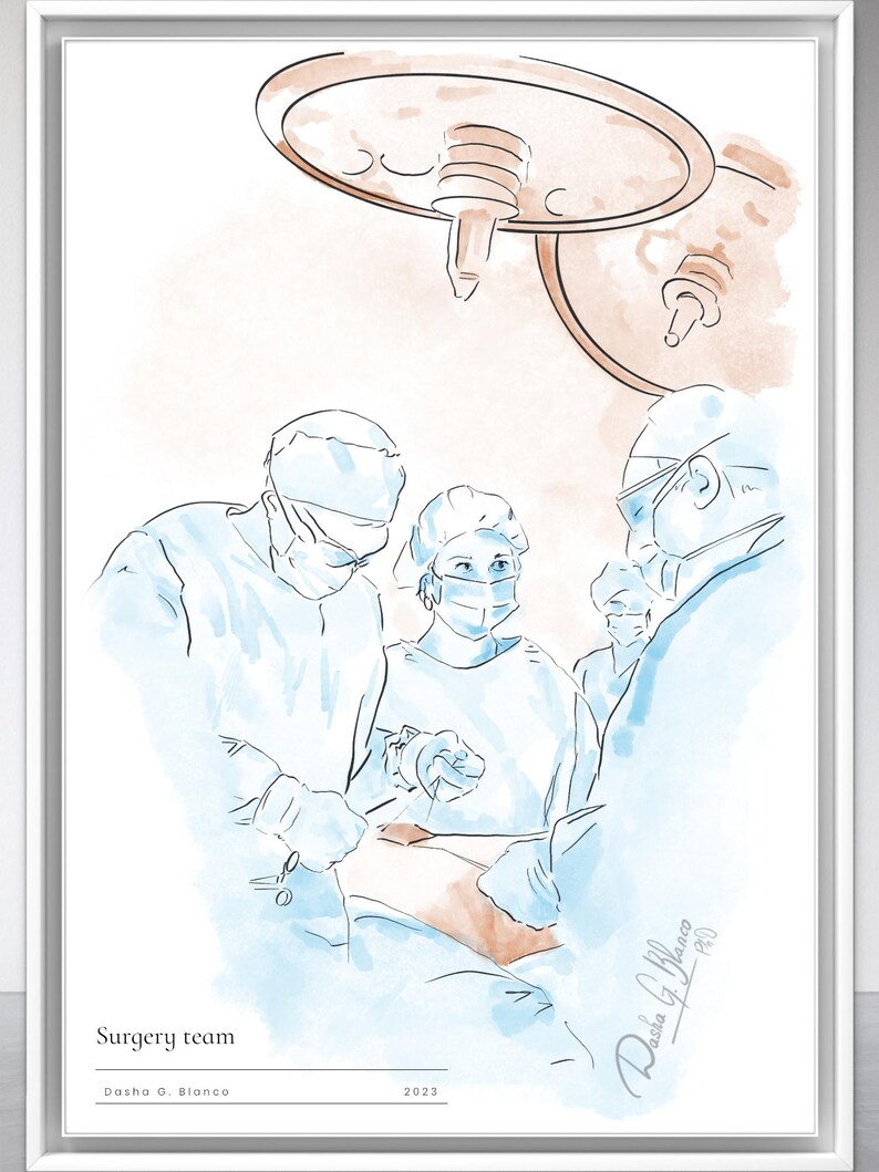 Medical Decor Digital Surgery Art Print Anatomical Illustration Doctor ...