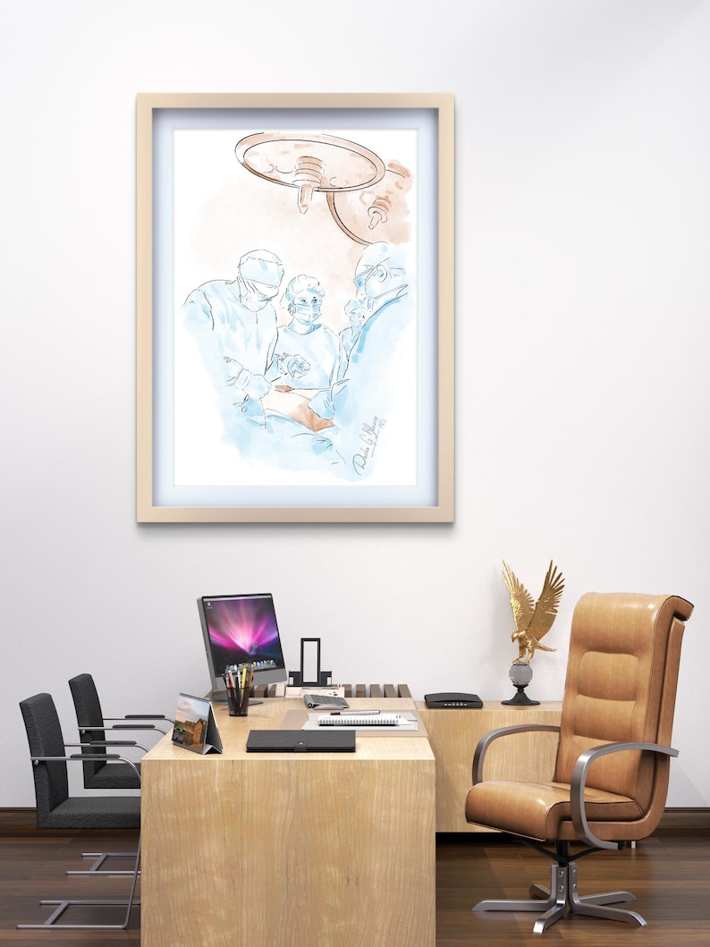 Medical Decor Digital Surgery Art Print Anatomical Illustration Doctor ...