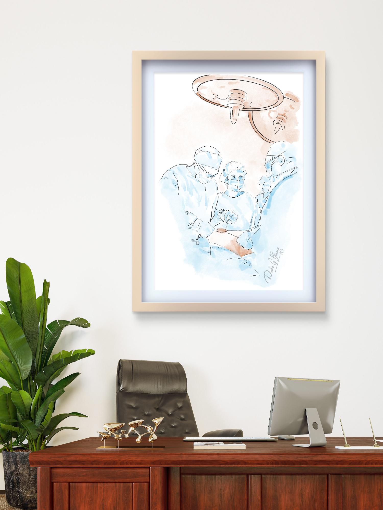 Medical Decor Digital Surgery Art Print Anatomical Illustration Doctor ...