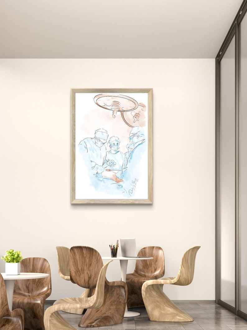 Medical Decor Digital Surgery Art Print Anatomical Illustration Doctor ...