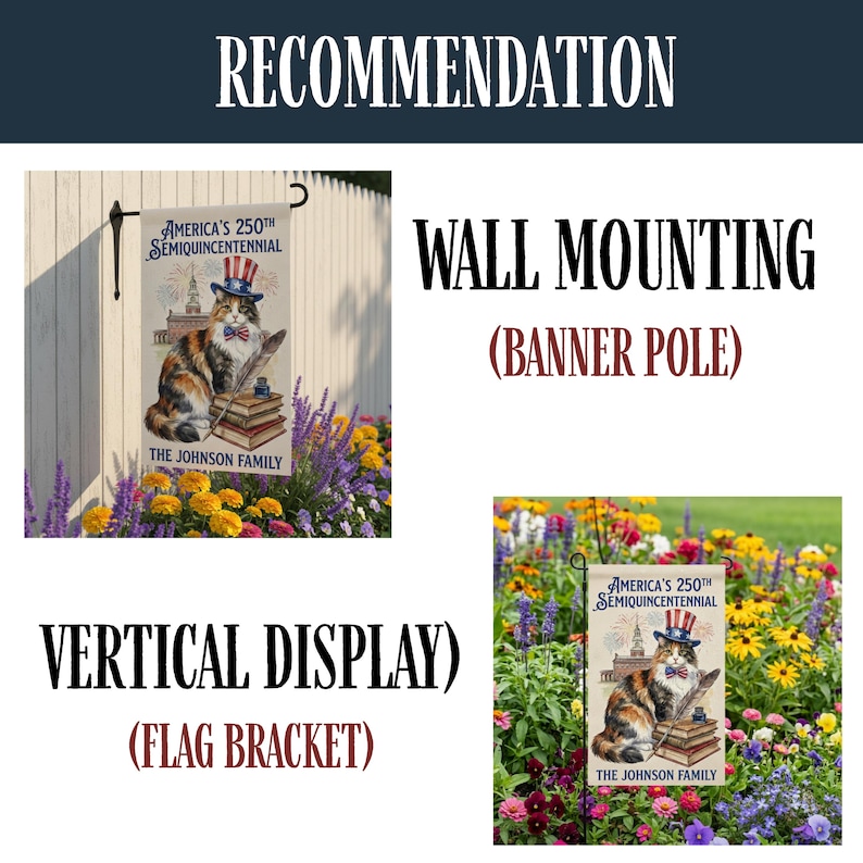 America 250th Semiquincentennial Garden Flag, Patriotic Dog and Cat ...