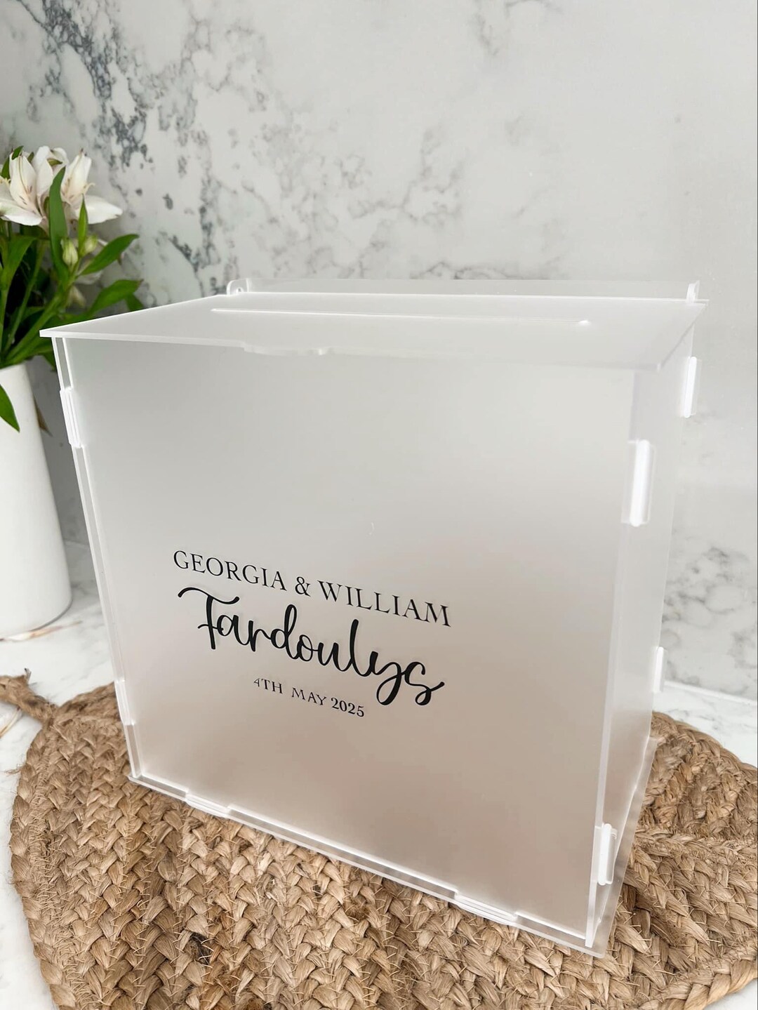 Frosted Acrylic Wishing Well, Engagement Party, Wedding Wishing Well ...