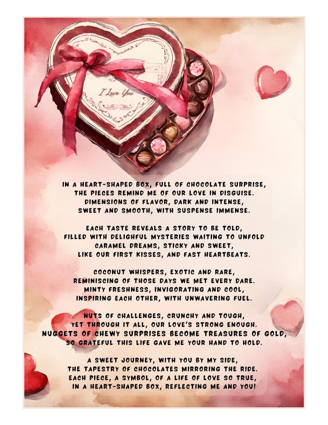 Valentine's Poem - Pair With a Heart of Chocolates - Last Minute ...