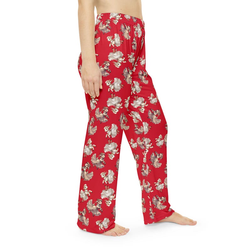 Vintage Glam Goat Ballerina Pattern Womens Pajama Pants Retro Marilyn ...