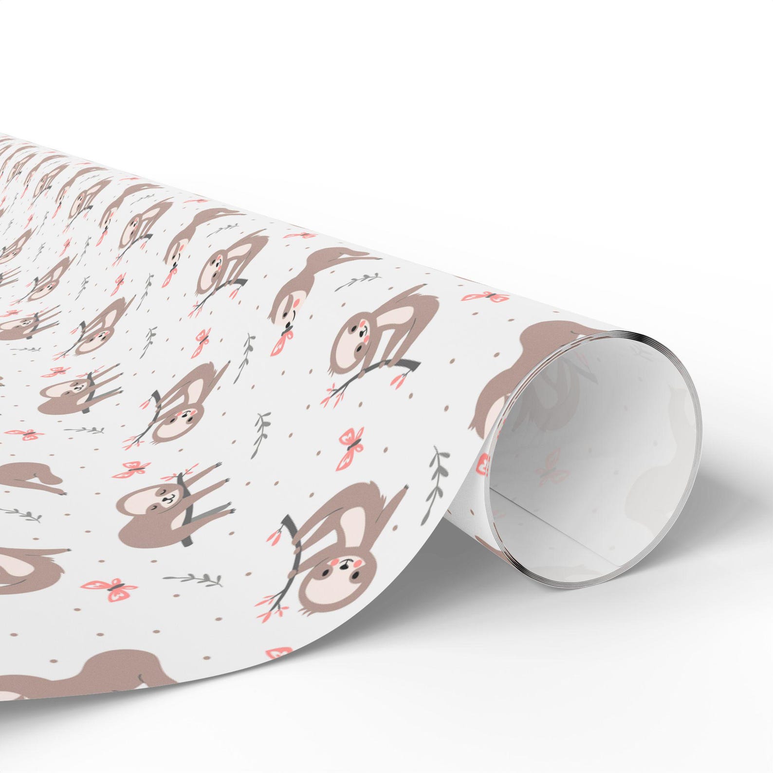 Adorable Baby Sloth Wrapping Paper - Baby Shower Gift Wrap - Gender ...