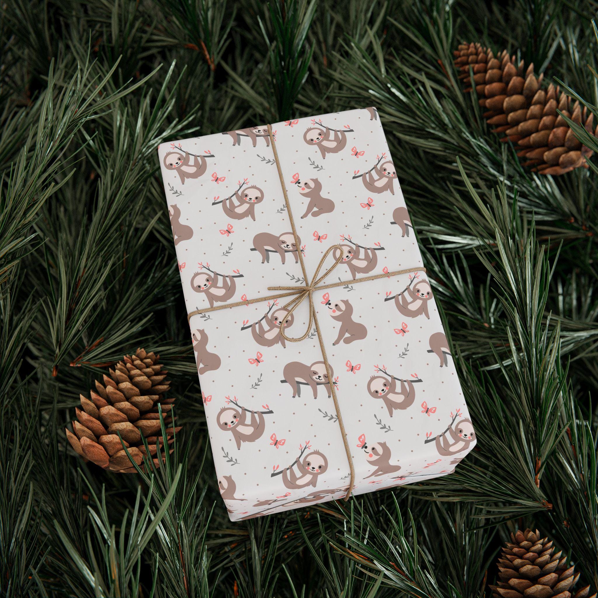 Adorable Baby Sloth Wrapping Paper - Baby Shower Gift Wrap - Gender ...