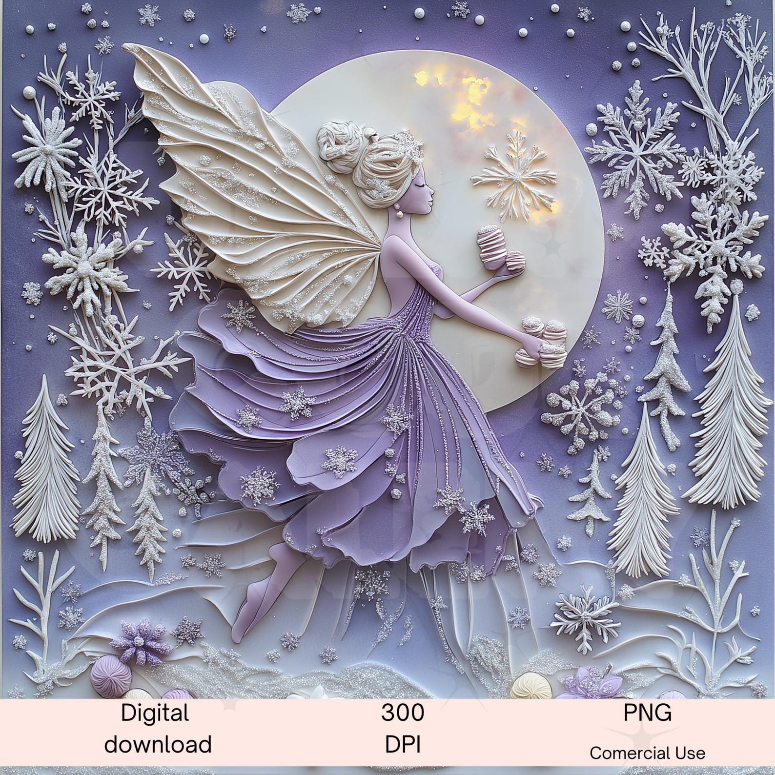 Remarkable Magical Winter Fairy Wall Art| 3D Digital Download| Frosty ...