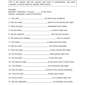 English Worksheet - 18 Verb Tenses Practice Sets - Beginner A1 English ...