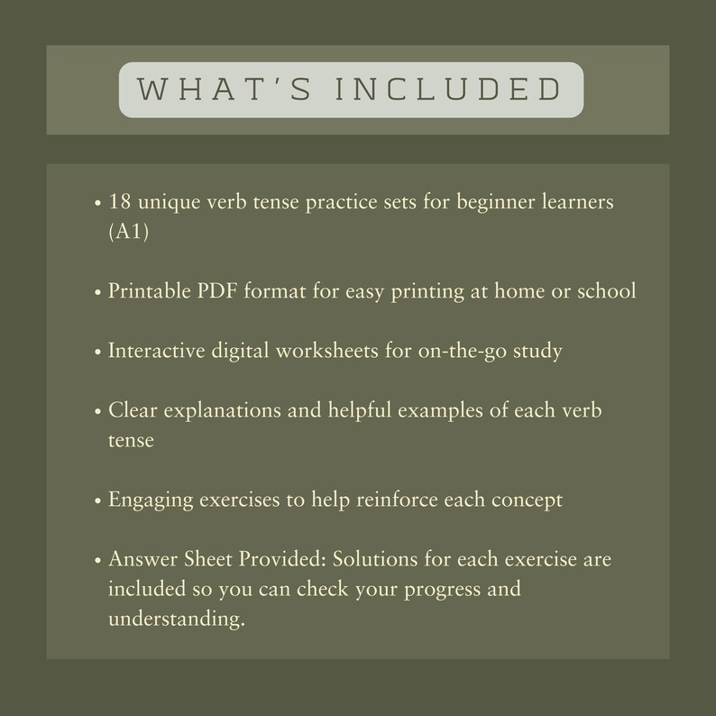 English Worksheet - 18 Verb Tenses Practice Sets - Beginner A1 English ...