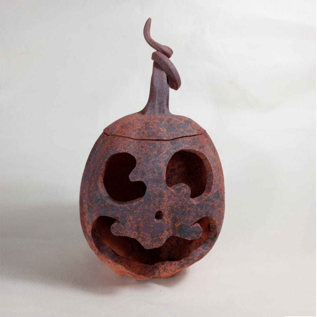 Jack O Lantern, One of a Kind, Ceramic, Red Earthenware - Etsy