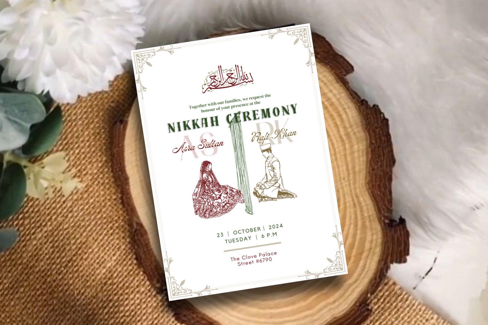 Classic Nikkah Invitation, Shaadi Nikah Invite Custom Template ...