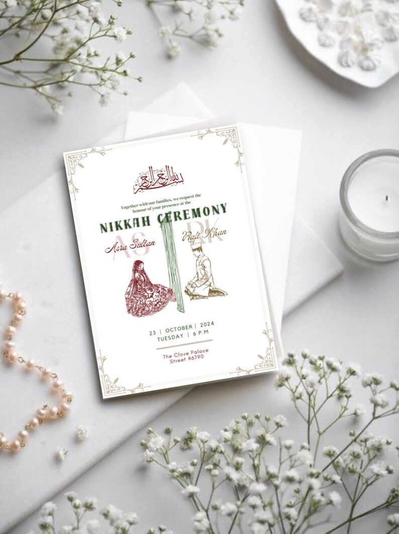 Classic Nikkah Invitation, Shaadi Nikah Invite Custom Template ...