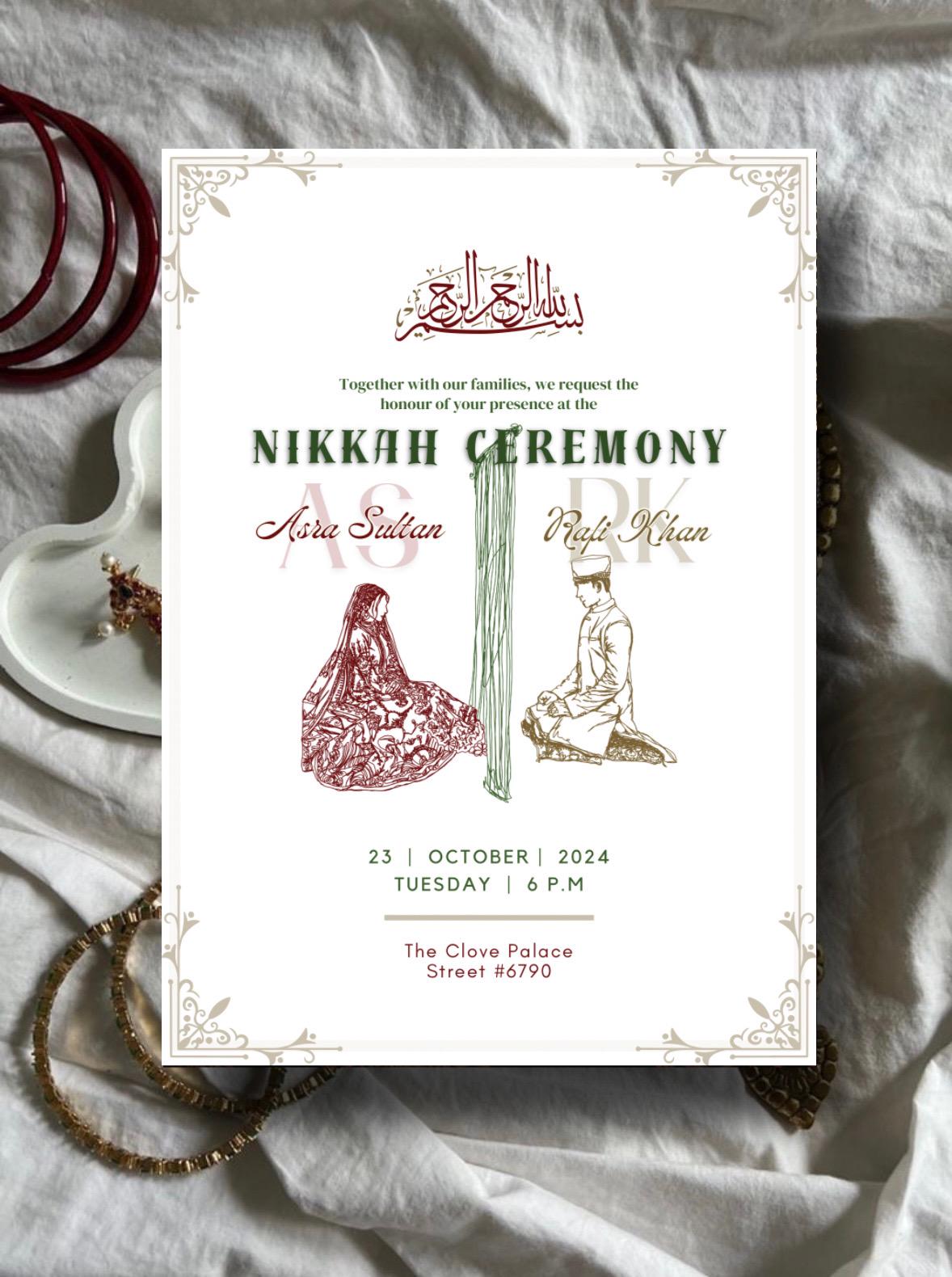 Classic Nikkah Invitation, Shaadi Nikah Invite Custom Template ...
