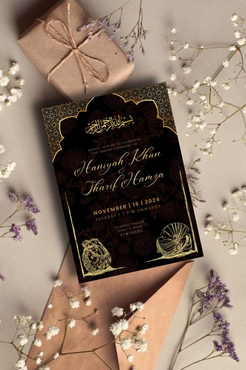Classic Nikkah Invitation, Shaadi Nikah Invite Custom Template ...
