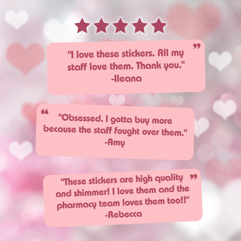 Valentine's Day Pharmacy-themed Stickers - Set of 10 Vibrant Water ...