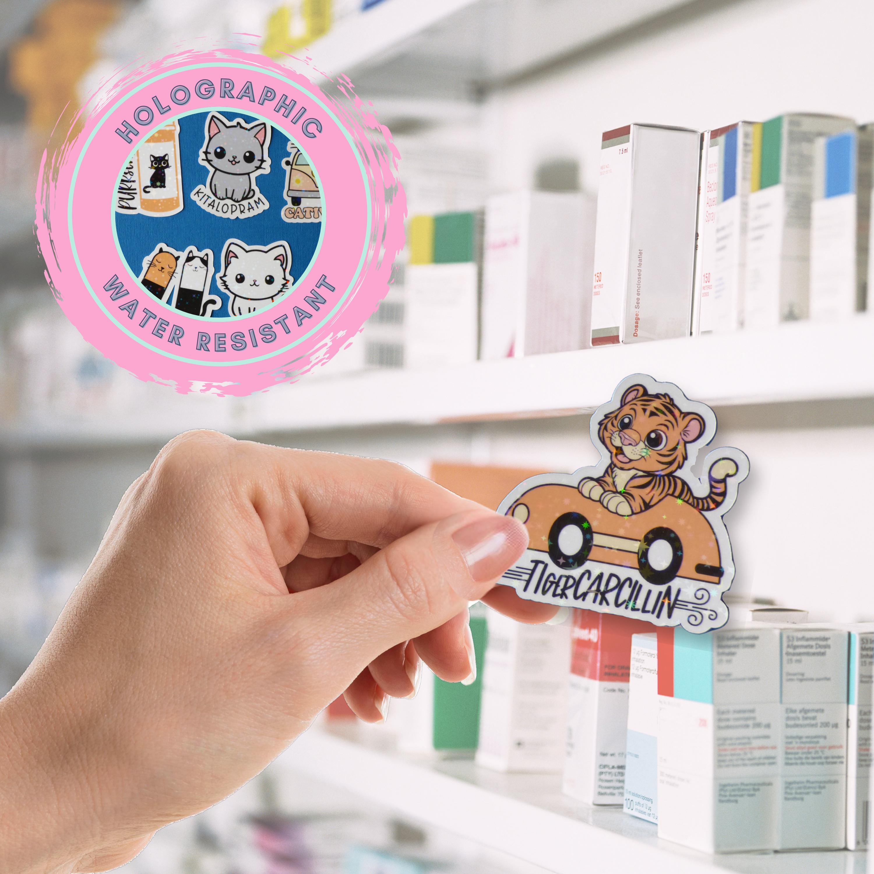 Cute Cat Medication-inspired Stickers - Pharmacy Tech Gift, Nurse ...