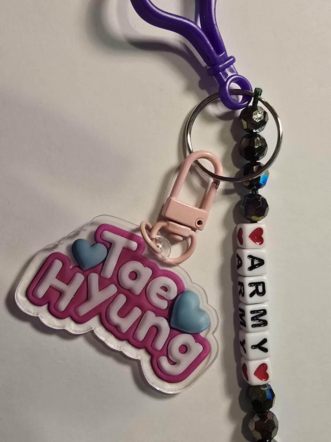 BTS Member Keychain Taehyung Acrylic Name Plate With ARMY - Etsy