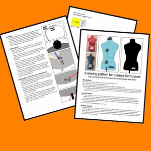 Small Dress Form Cover Sewing Pattern (fits Dritz and Singer). Digital ...