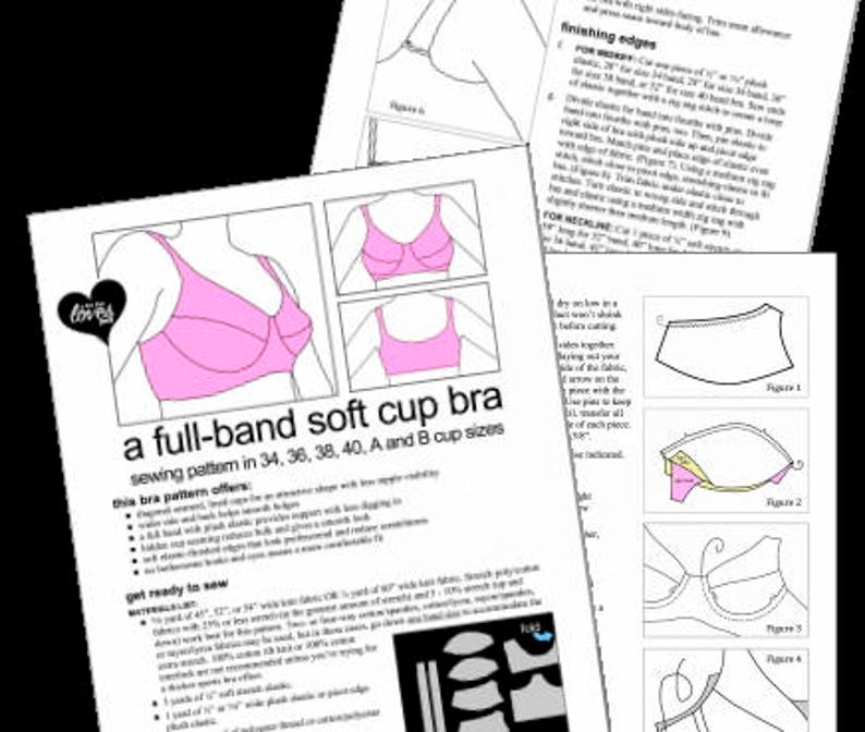 Soft Cup Full Band Bra / Bralette Sewing Pattern - All Sizes. One Price ...