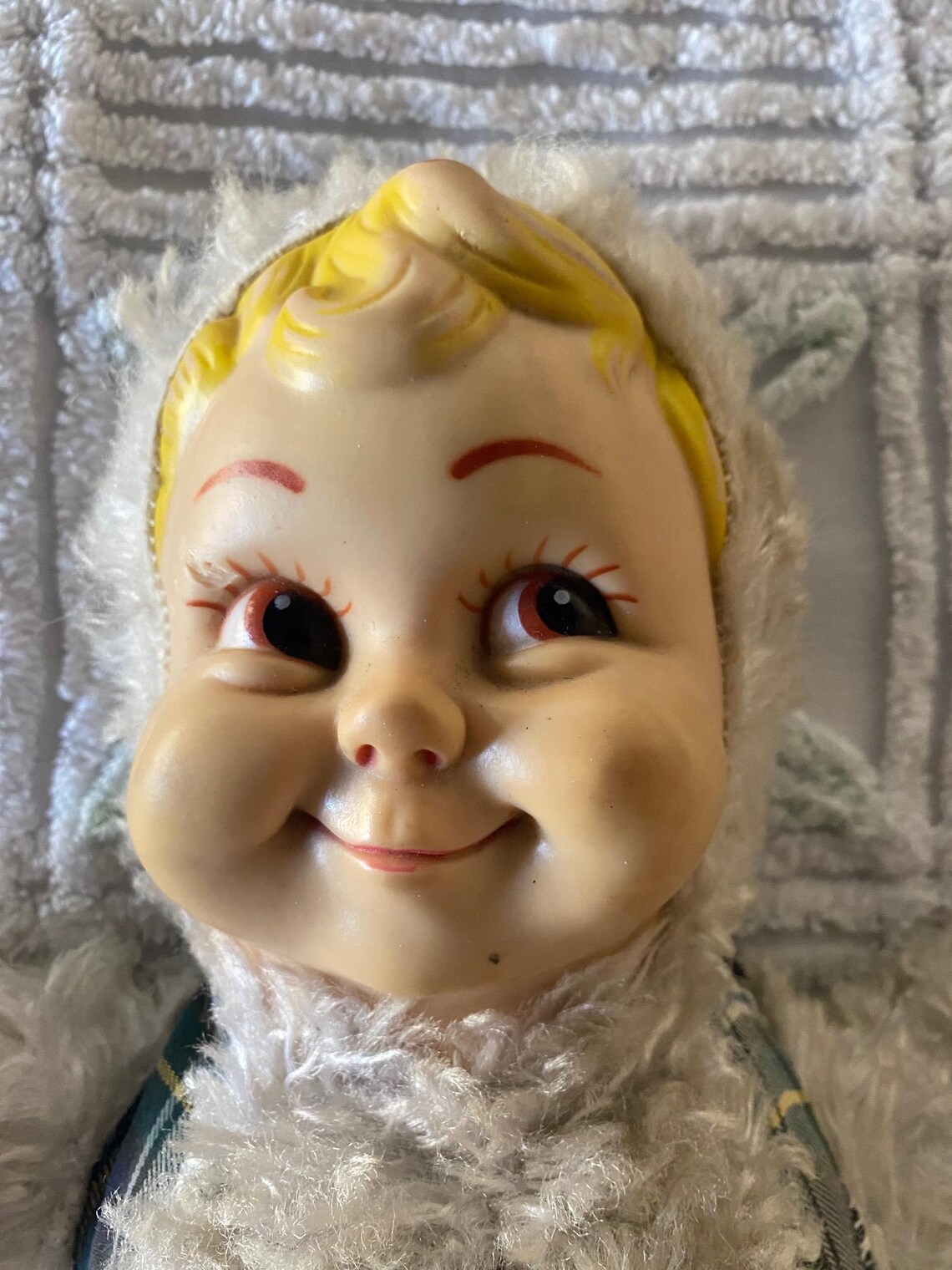 Vintage 1960’s RUSHTON Adorable 16" Baby Doll Rubber Face White Plush ...