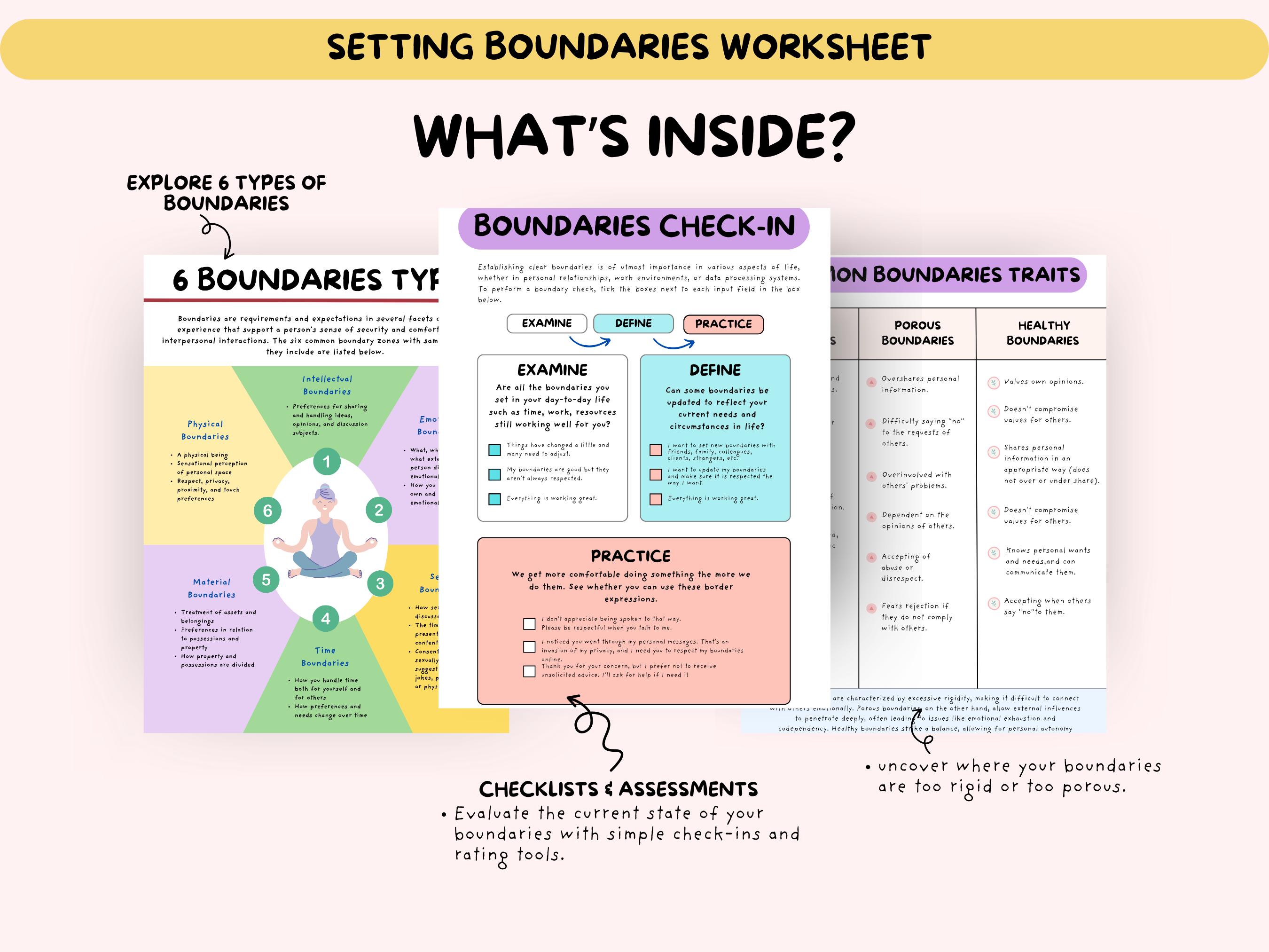 Setting Boundaries Workbook – Printable Self-help Journal for Emotional ...