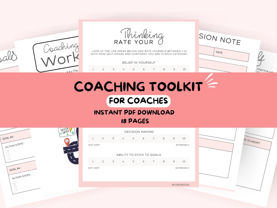 Printable Coaching Toolkit: Life Coach Worksheets, Session Tracker (PDF ...