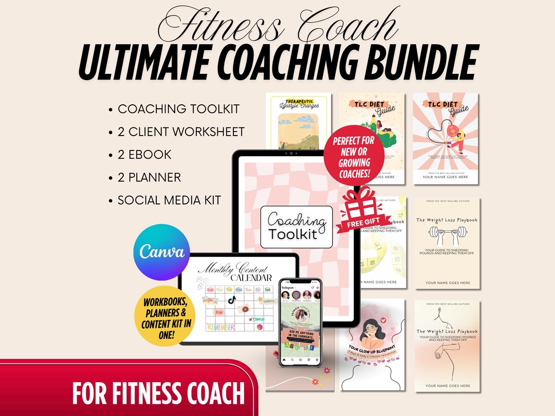 Fitness Coach Toolkit: Canva Templates, Wellness Planners, Weight Loss ...