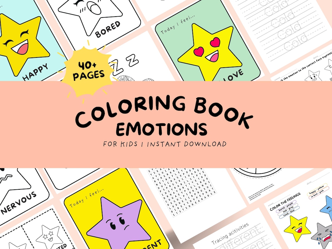 Emotions Coloring Book for Kids – Printable Feelings Activity Pages ...