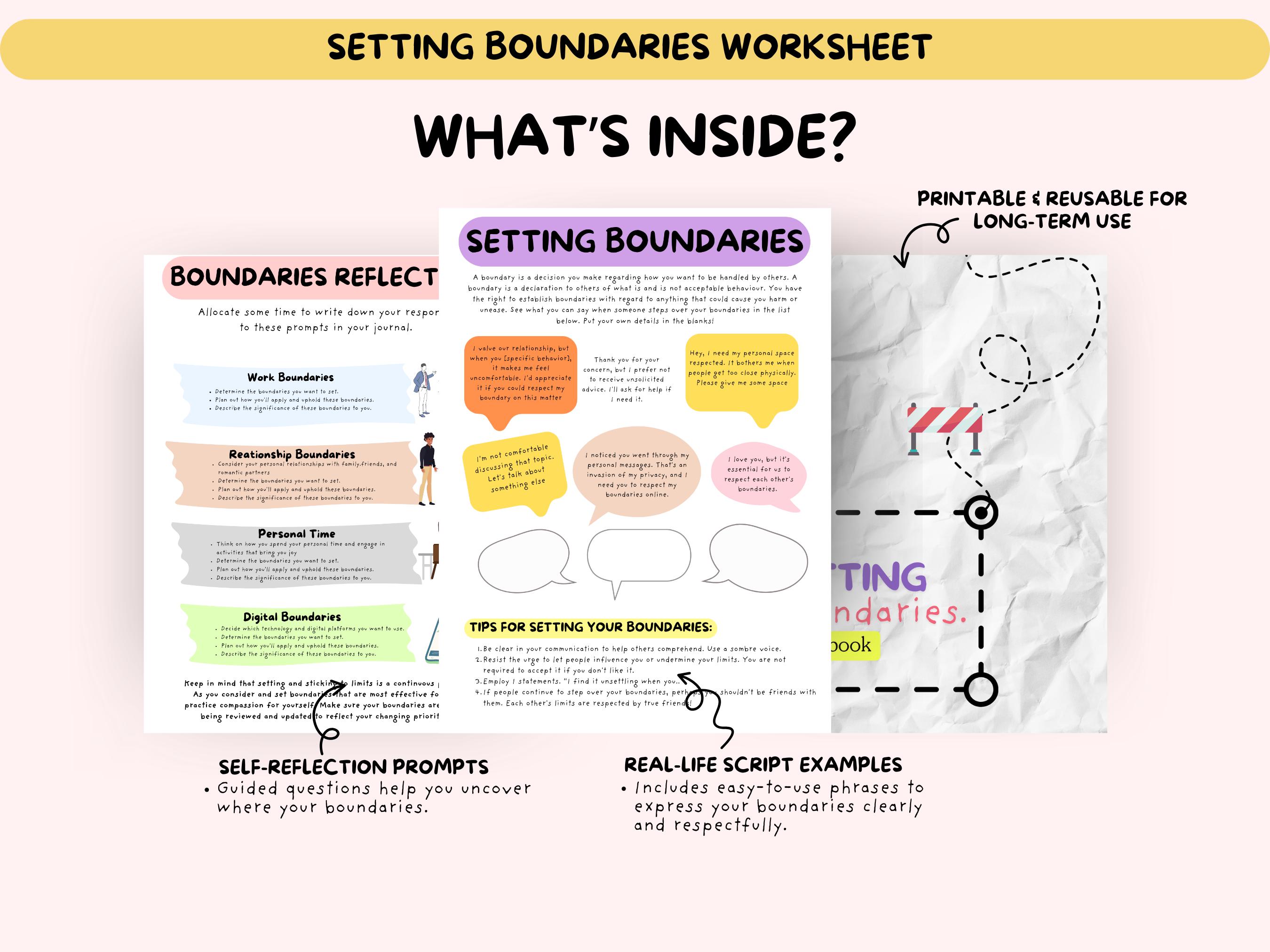 Setting Boundaries Workbook – Printable Self-help Journal for Emotional ...