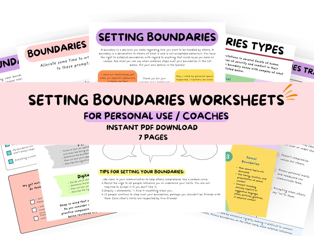 Setting Boundaries Workbook – Printable Self-help Journal for Emotional ...