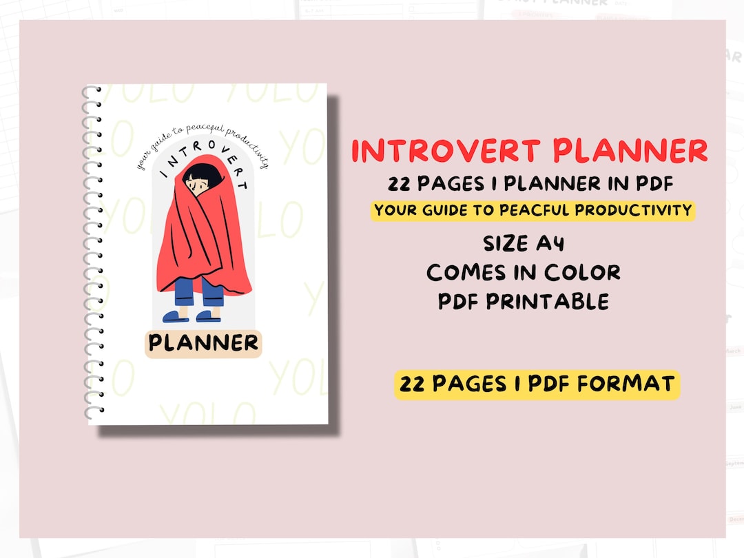 Introvert Planner for Peaceful Productivity Introvert Journal self-care ...