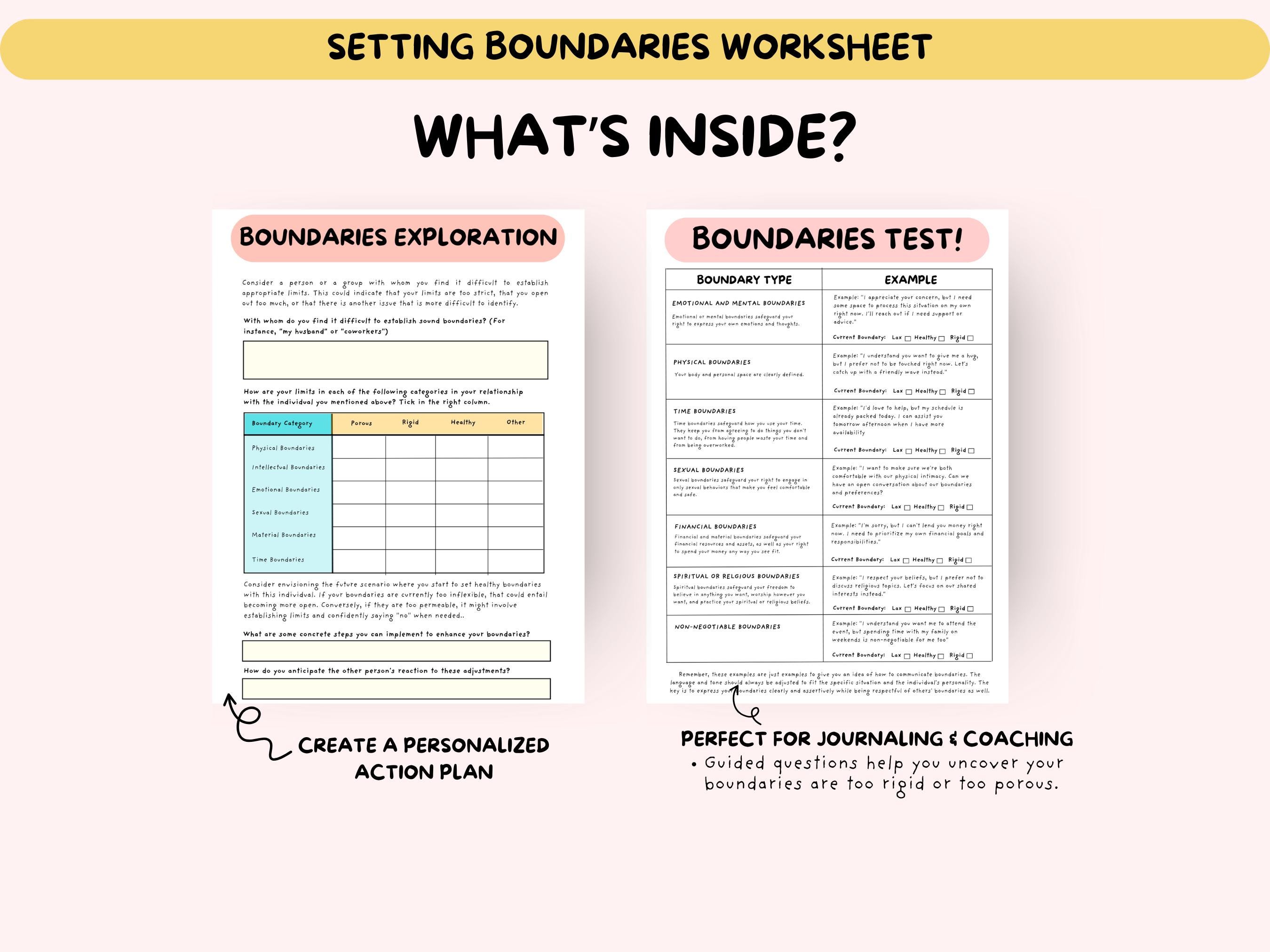 Setting Boundaries Workbook – Printable Self-help Journal for Emotional ...