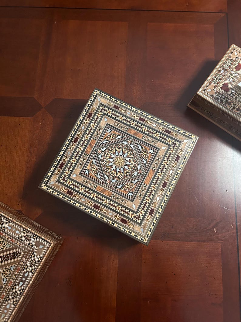 High Quality Mosaic Wooden Square Box for Jewellery, Storage and ...