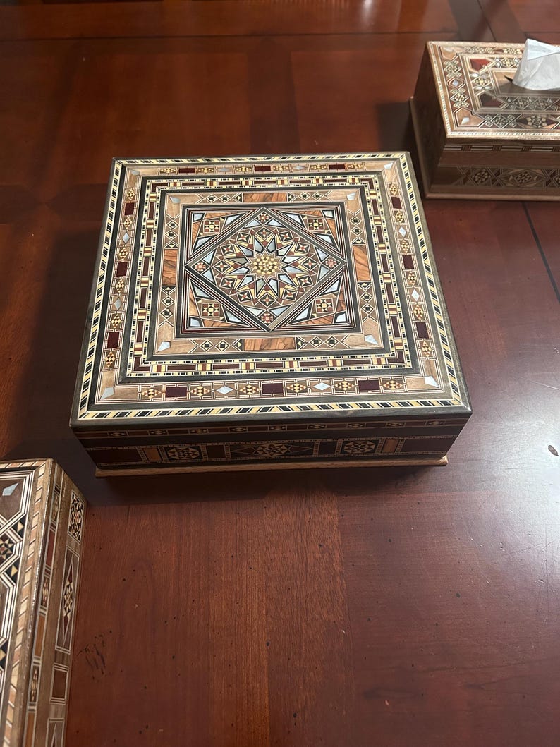 High Quality Mosaic Wooden Square Box for Jewellery, Storage and ...