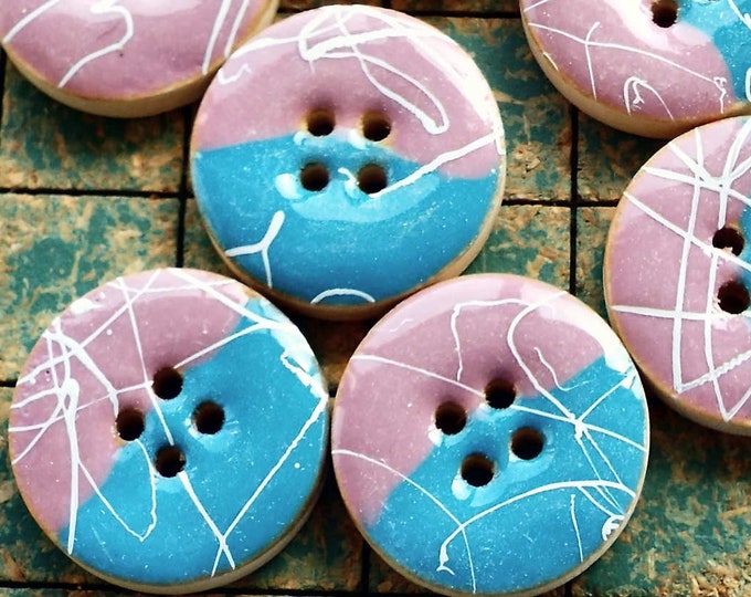 10 Colorful Round Wood Buttons, 4 Hole, 3/4", Sewing, Crafts, Colorful ...